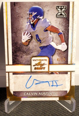 2022 Calvin Austin III Ultimate Leaf Draft Base Auto RC Gold Spectrum ...