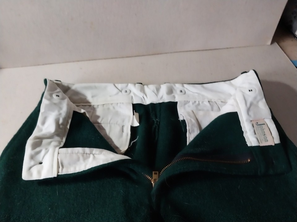 Johnson Woolen Mills Pants Green 100% Wool Heavy Outdoor Hunting Made ...