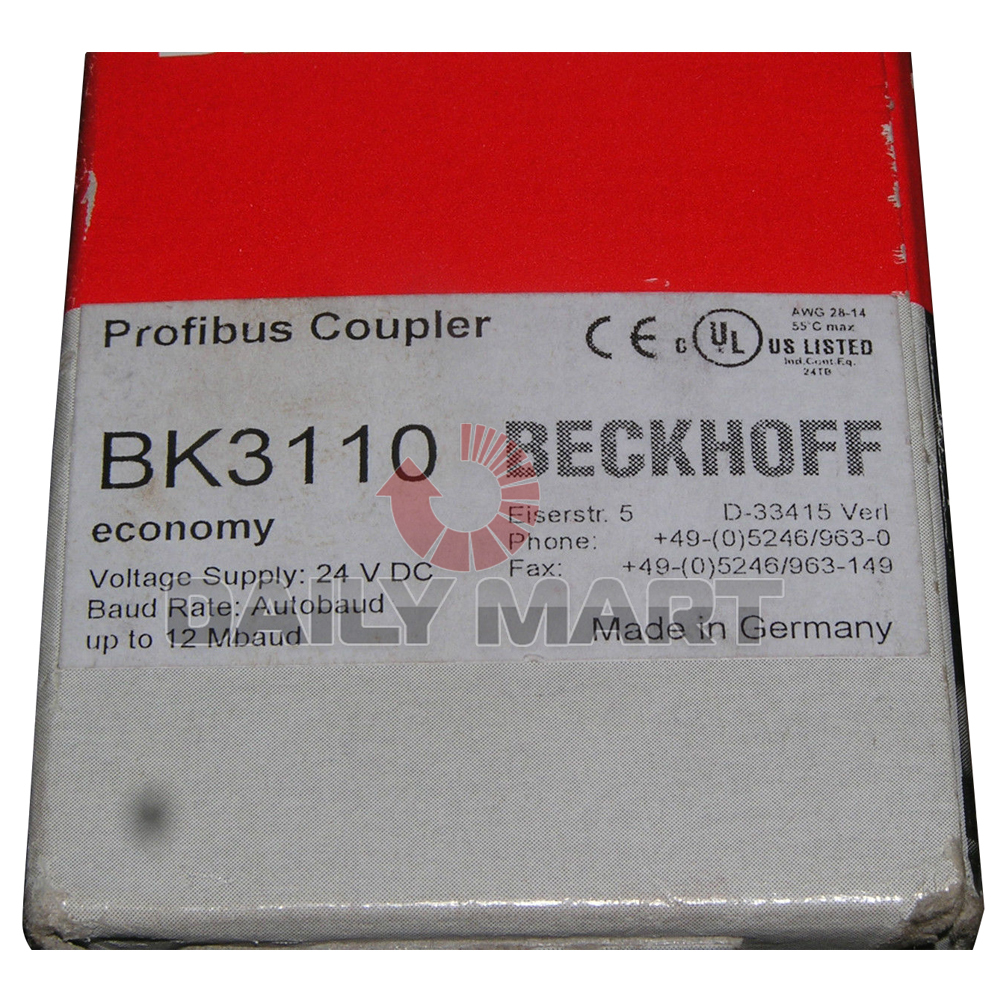 BECKHOFF BK3110 PROFIBUS Bus Coupler for up to 64 Digital Bus Terminals ...