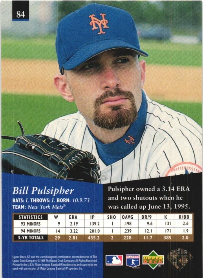 1995 SP #84 Bill Pulsipher New York Mets | eBay