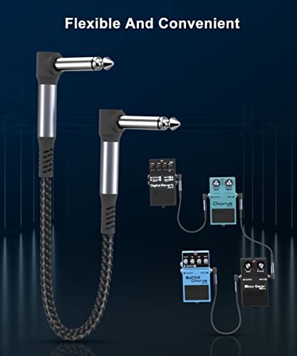 Guitar Patch Cables 3pack6 Inch 6.35mm Effects Pedal Board Cord 1/4 ...