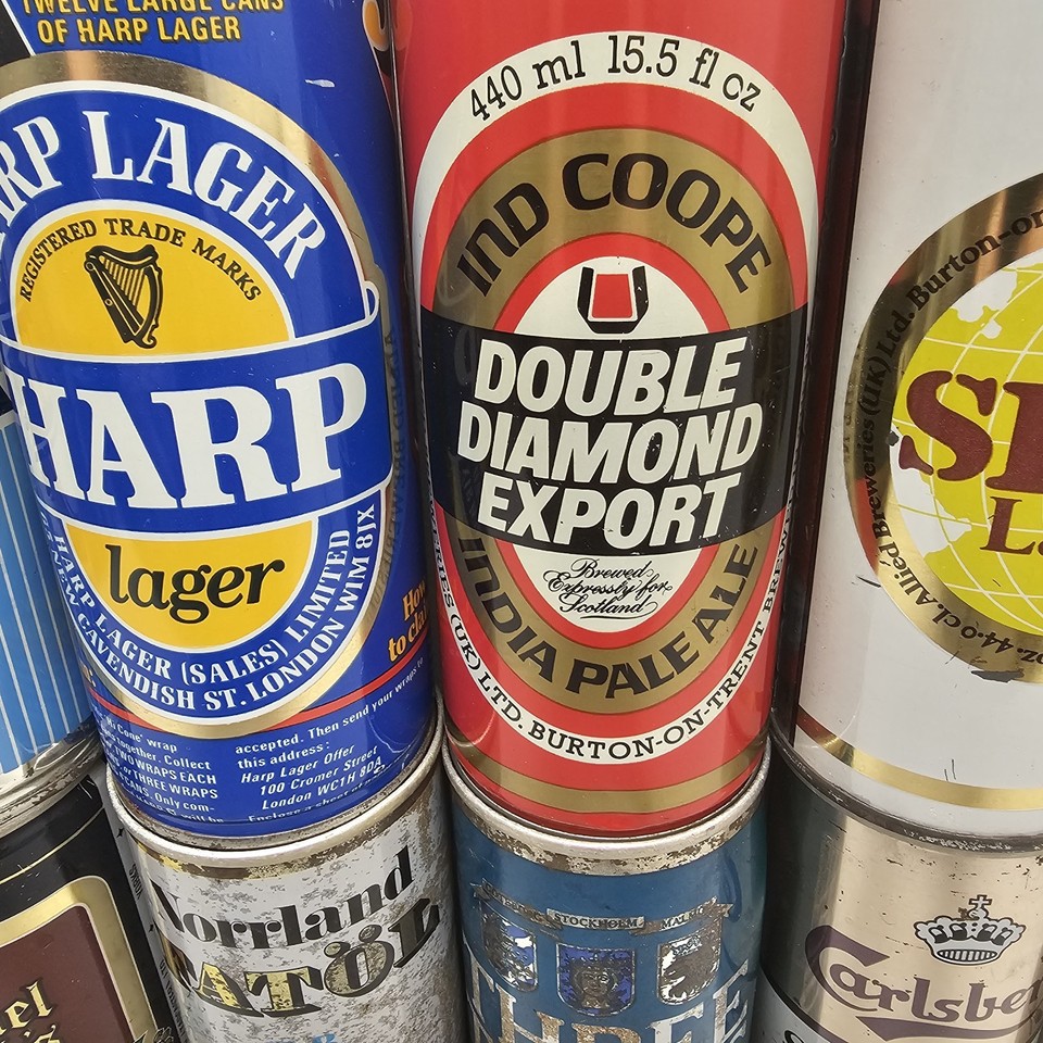 Vintage Beer Can Collection Lot 50 Tall Export Cans UK Europe 1970s ...