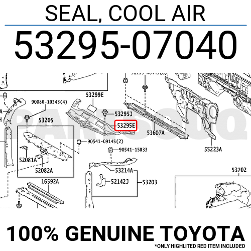 5329507040 Genuine Toyota SEAL, COOL AIR 53295-07040 | eBay