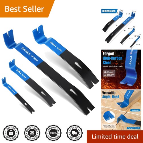 Heavy Duty 4-Piece Pry Bar Set with Mini Nail Puller - Woodworking ...
