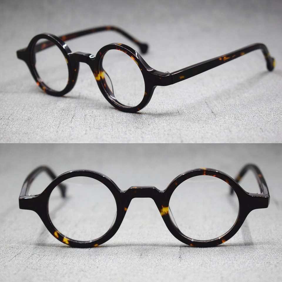 Small Round 38mm Full Rim Eyeglass Frames Acetate Hand Made Glasses ...