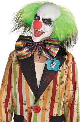 Freak Show Bloody Bow Tie Clown Fancy Dress Up Halloween Adult Costume ...