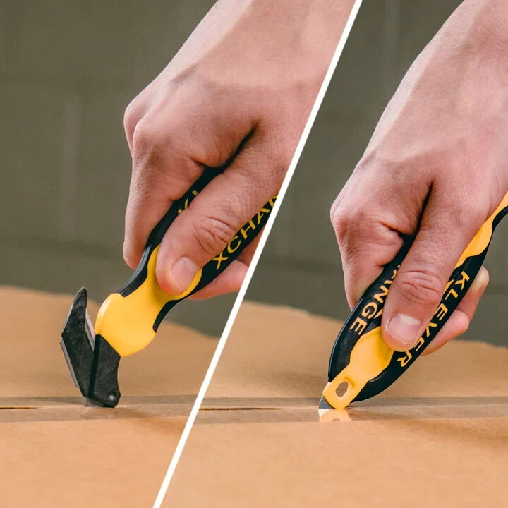 12 Pack Klever XChange - KCJ-XC-35Y - Safety Box Cutter - Yellow - New ...
