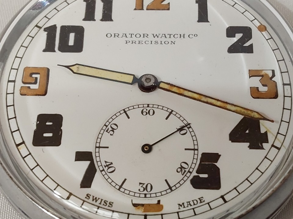 WW2 Military Pocket Watch With Broad Arrow Mark ~ Orator 1940s ...