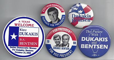 1988 DUKAKIS & BENTSEN POLITICAL CAMPAIGN BUTTON GROUP - I | eBay