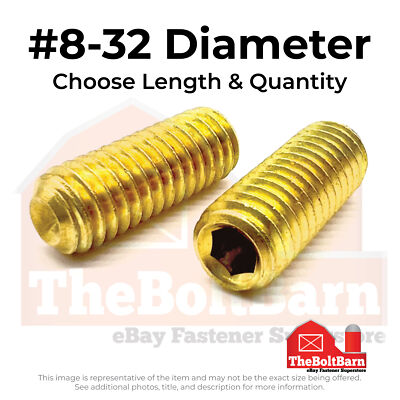 #8-32 Brass Cup Point Socket Set Screws (Choose Length & Qty) | eBay