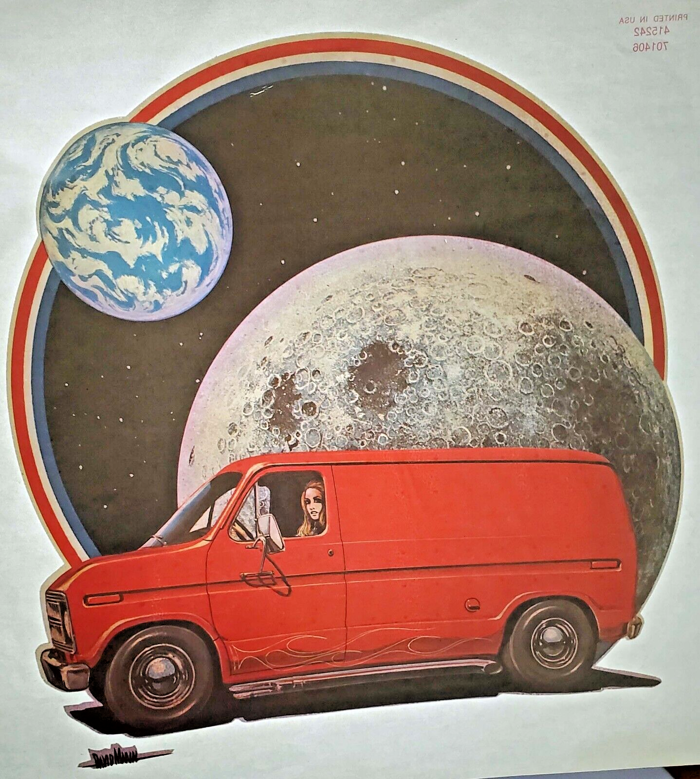 Red Ford Van Vintage 70's Roach T-Shirt transfer only / Iron on. NOS X ...