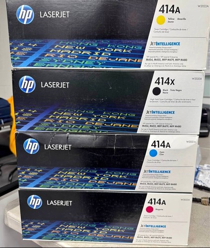 SEALED HP 414X OEM W2020X W2021A W2022A W2023A Toner Set 4-PACK | eBay