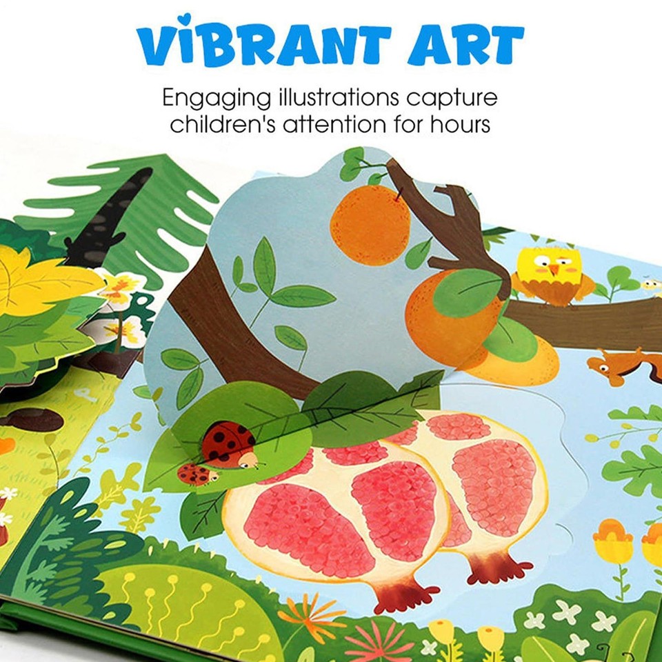 Interactive Books 3D Pop Design Kids Storybook Animal Theme Hardcover ...