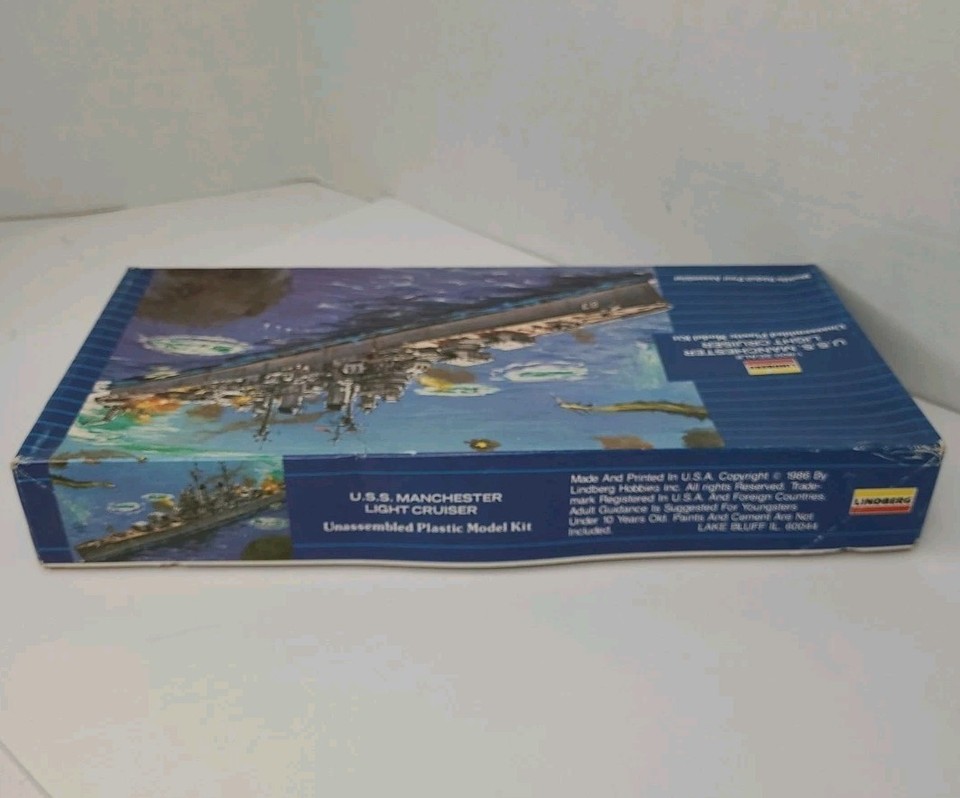 U.S.S. Manchester Light Cruiser Lindberg 1/600th Scale Open Box See ...