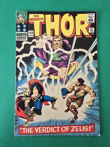 The Mighty Thor #129 | Marvel 1966 | 1st Appearance of Ares Hermes Hera ...