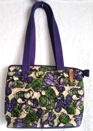 Donna Sharp Purple Quilted Floral Purse Handbag Shoulder Bag | eBay