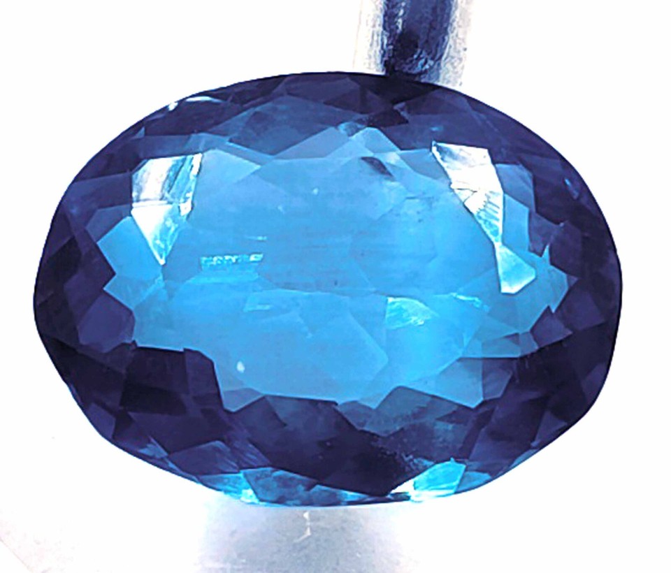 12 Ct Certified Natural Ceylon Blue Flawless Sapphire Oval Cut Loose ...