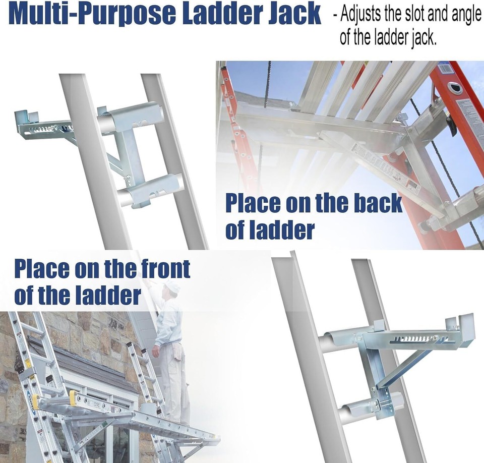 Ladder Jacks Scaffold Bracket - Two-Rung Short Body Extension Ladder ...