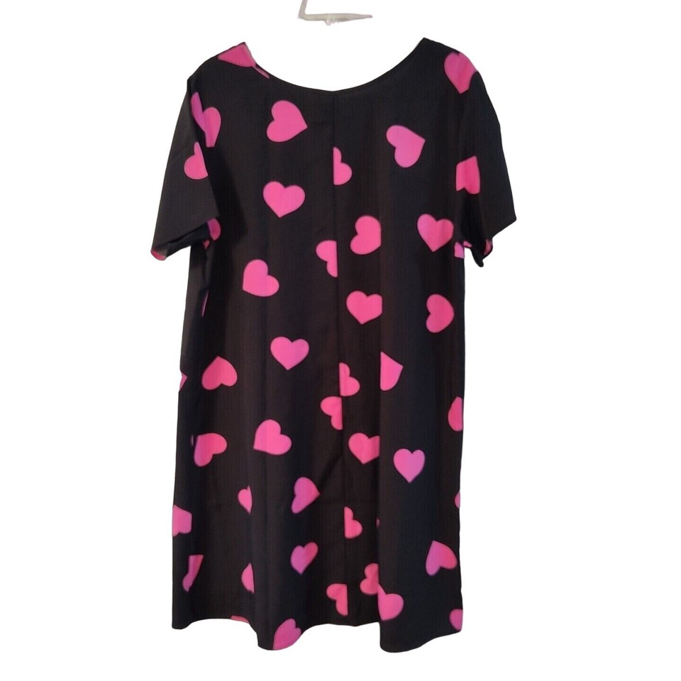 Shein Curve Black Pink Heart Shift Aline Dress Women Plus Size 0XL 12 ...