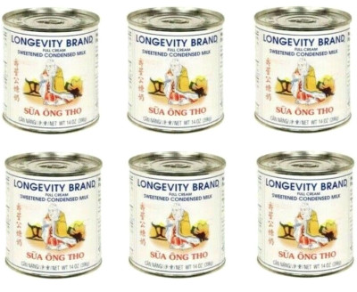 Longevity Brand Sweetened Condensed Milk (Sua Ong Tho) 14oz (Pack of 6 ...