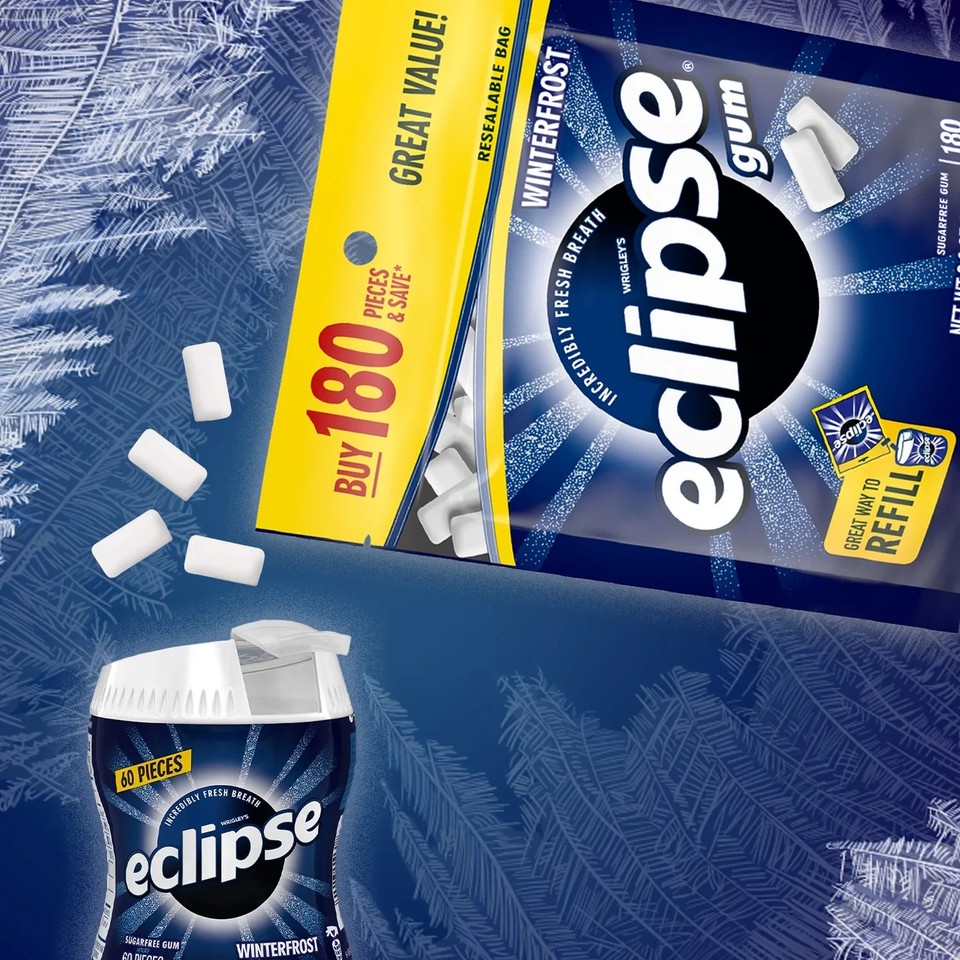 New Eclipse Winterfrost Sugar Free Chewing Gum, Value Pack - 180 Ct Bag ...