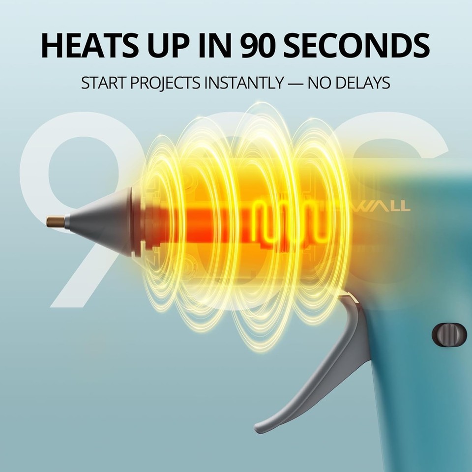 Tilswall Cordless Hot Glue Gun USB-C Rechargeable 20 Sticks Craft DIY ...