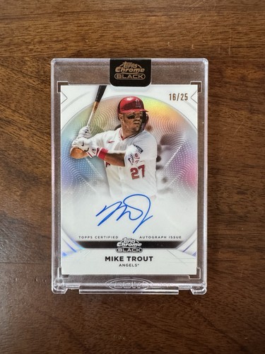 2025 Topps Chrome Black Mike Trout Ivory Auto /25 Angels | eBay