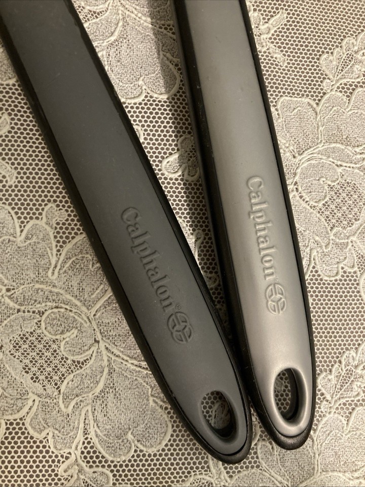 Calphalon Black Nylon Gray Silicone Spatula & Spoon 13” Heat Resistant ...