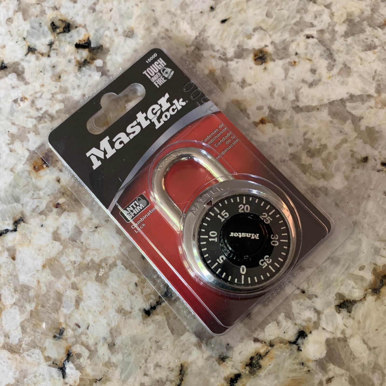 MASTER LOCK 3 Digit Combination Dial Padlock Black 1500D Locker Bicycle ...