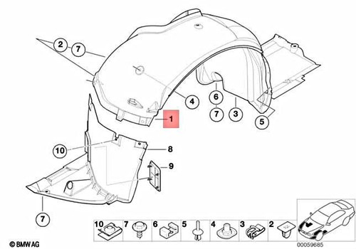 Genuine BMW E46 Sedan Wheel Liner Splash Shield Right Front OEM ...