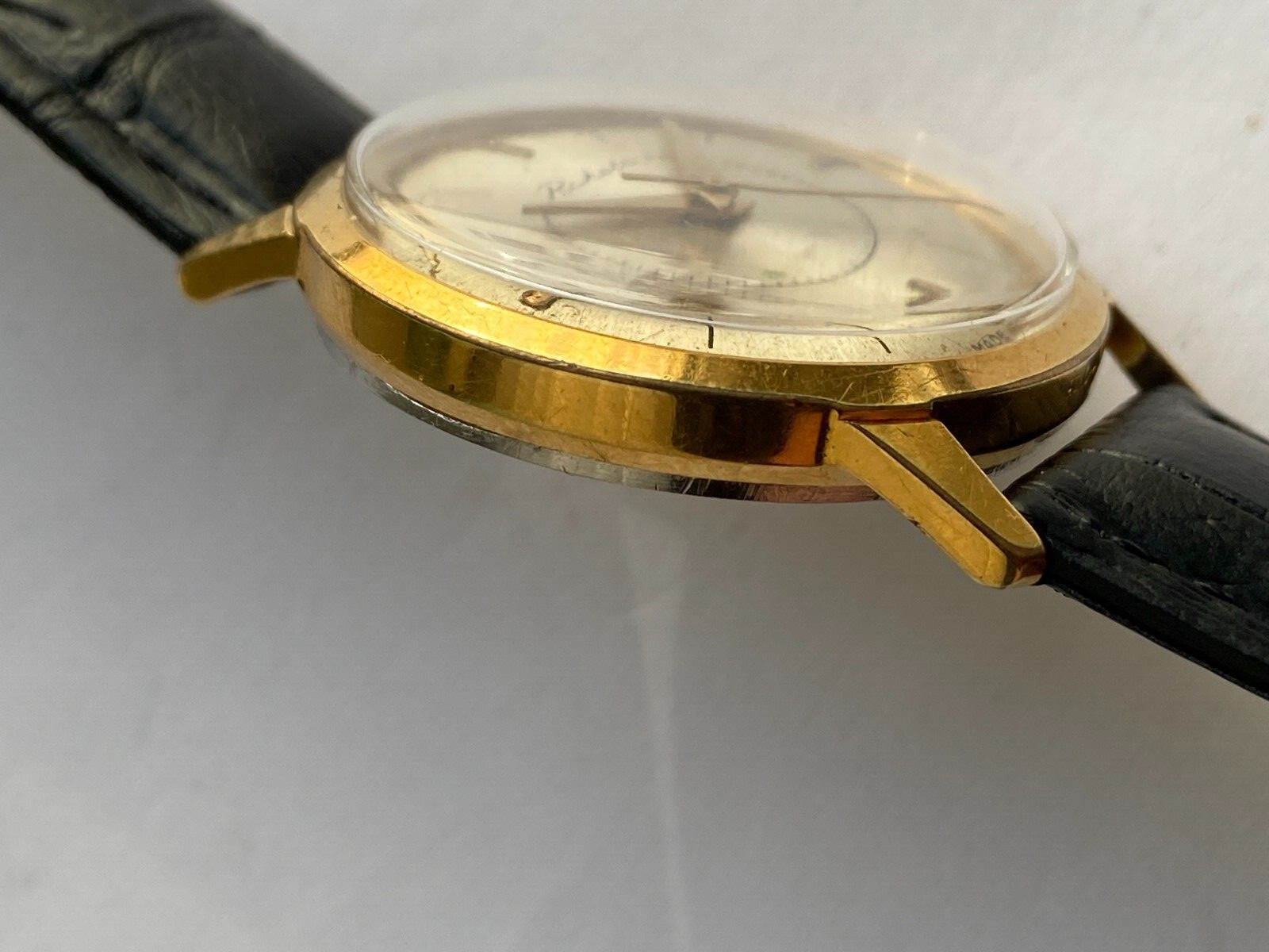 Vintage RARE Men RAKETA PAKETA 17 jewels Wrist Watch GOLD PLATED AU 10 ...