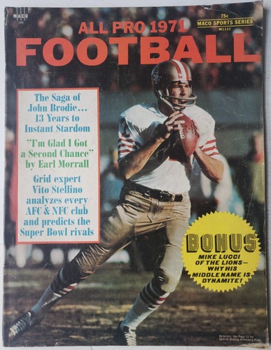 1971 Maco All Pro Football Magazine John Brodie San Francisco 49ers ...