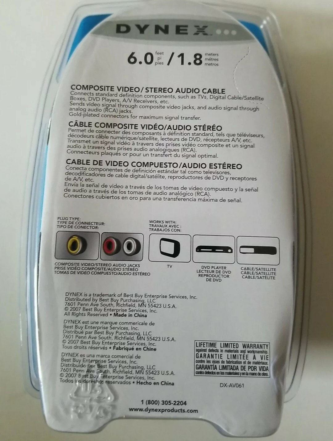 Dynex 3 ft. Composite Video/Stereo Audio Cable (A/V) 600603113925| eBay