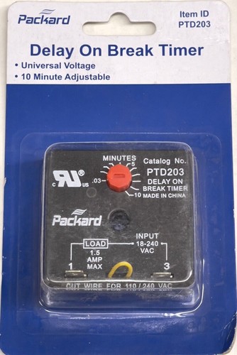 Packard Delay On Break Timer 0.3-10 minute Adjustable PTD203 | eBay