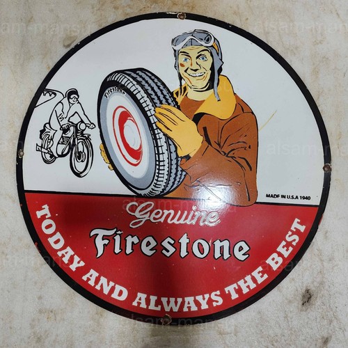 FIRESTONE TIRES 30 INCHES ROUND ENAMEL SIGN | eBay