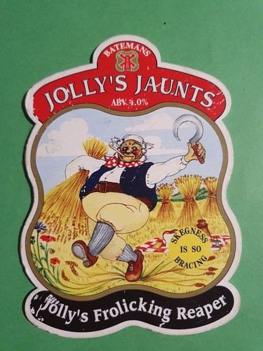 BATEMANS brewery beer pump clip JOLLY'S FROLICKING REAPER real ale ...