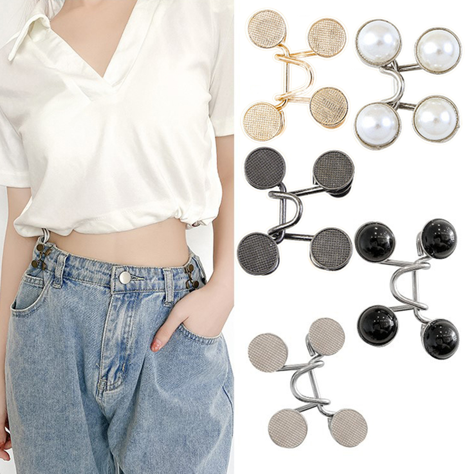 Pants Snap Button Flower Decor Diy Pants Waist Snap Fastener Eco ...