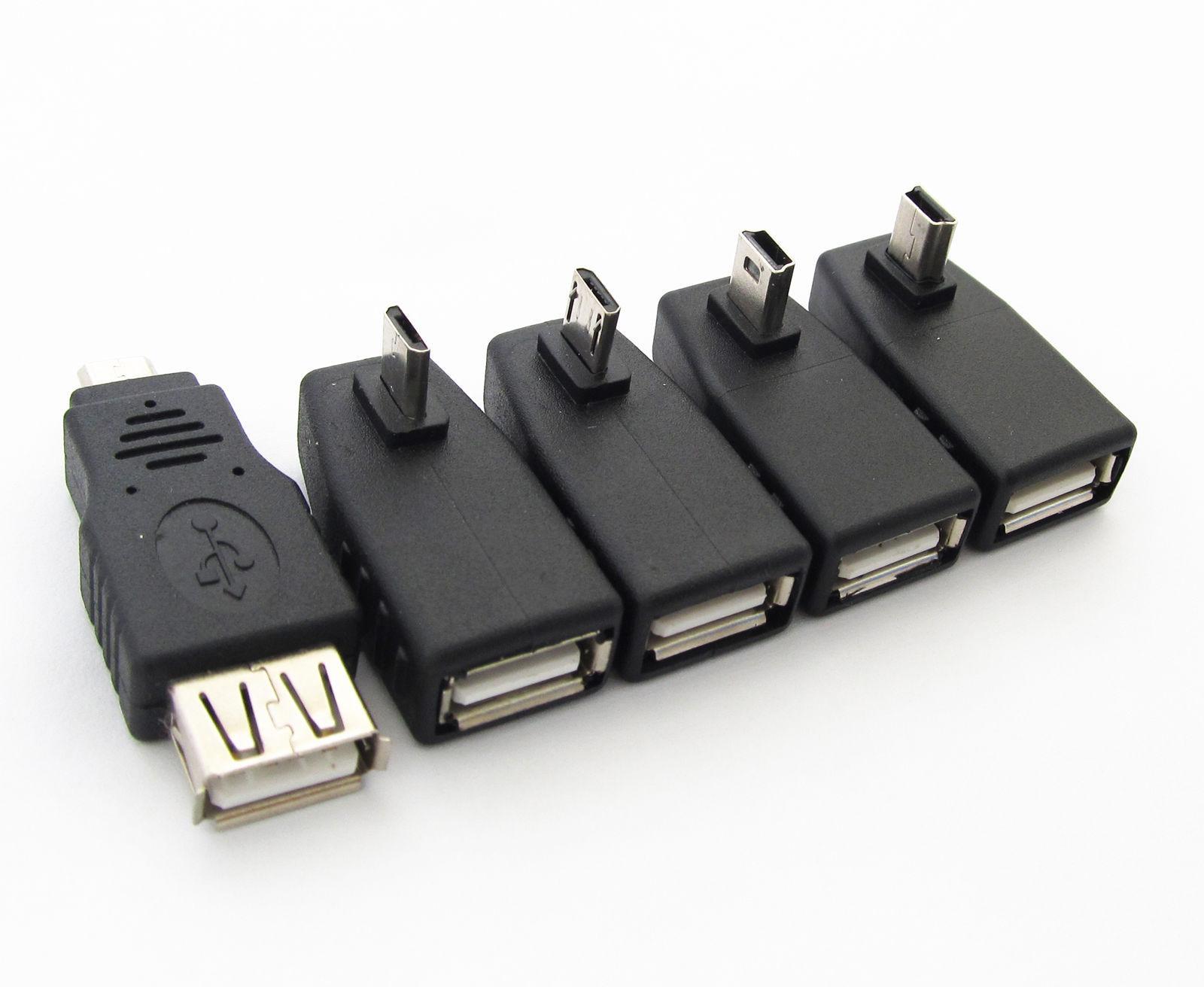 1pcs OTG Cable/Adapter Angle & Straight Micro/Mini 5pin USB M to USB 2. ...