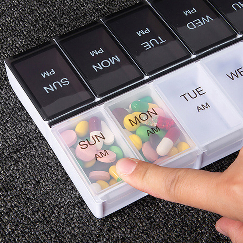 Supplement Grids Pill Box Case Medicine Organizer Days Splitter Weekly ...
