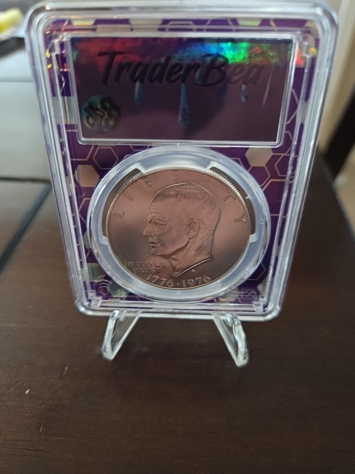 1976-S Eisenhower Dollar Ike Silver MS67 PCGS Purple Trader Bea Core ...