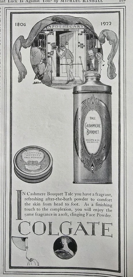 1806 To 1922 Colgate Cashmere Bouquet face and talcum powder tins ...