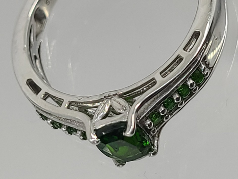 New STS Jewels Sterling 925 9-Stone Chrome Diopside Band Ring Sz 9.75 ...
