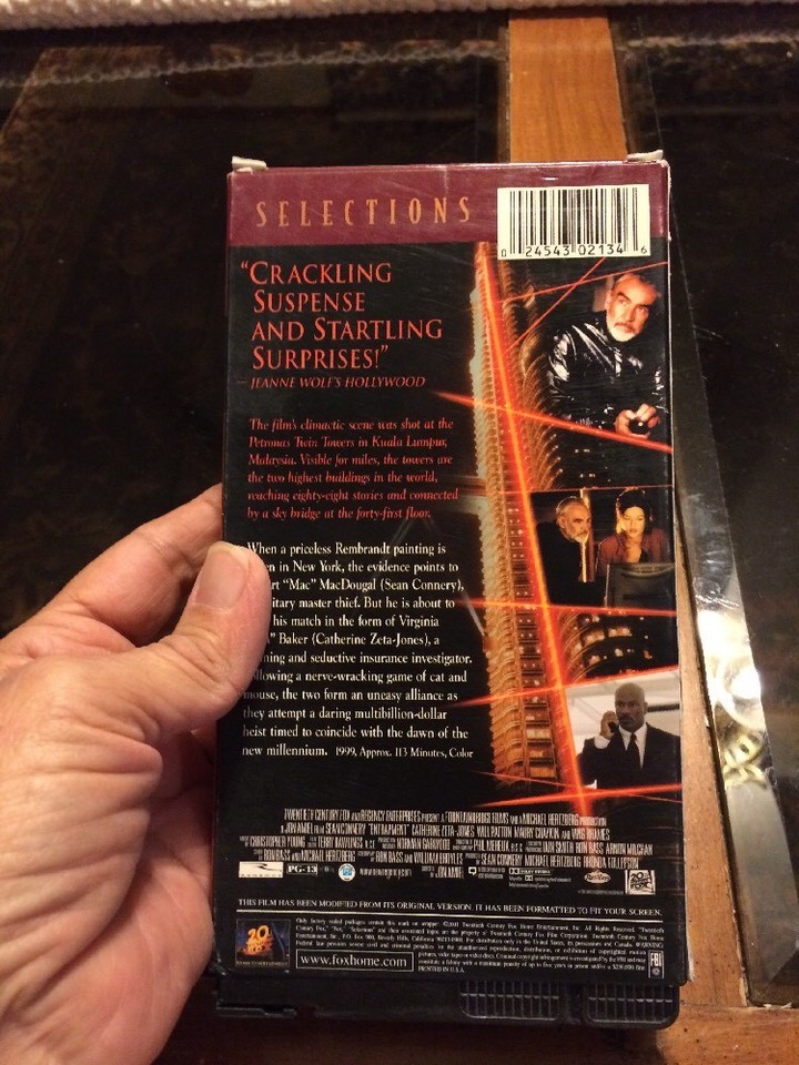 Entrapment (VHS, 2001, Fox Selections) Sean Connery 24543021346| eBay