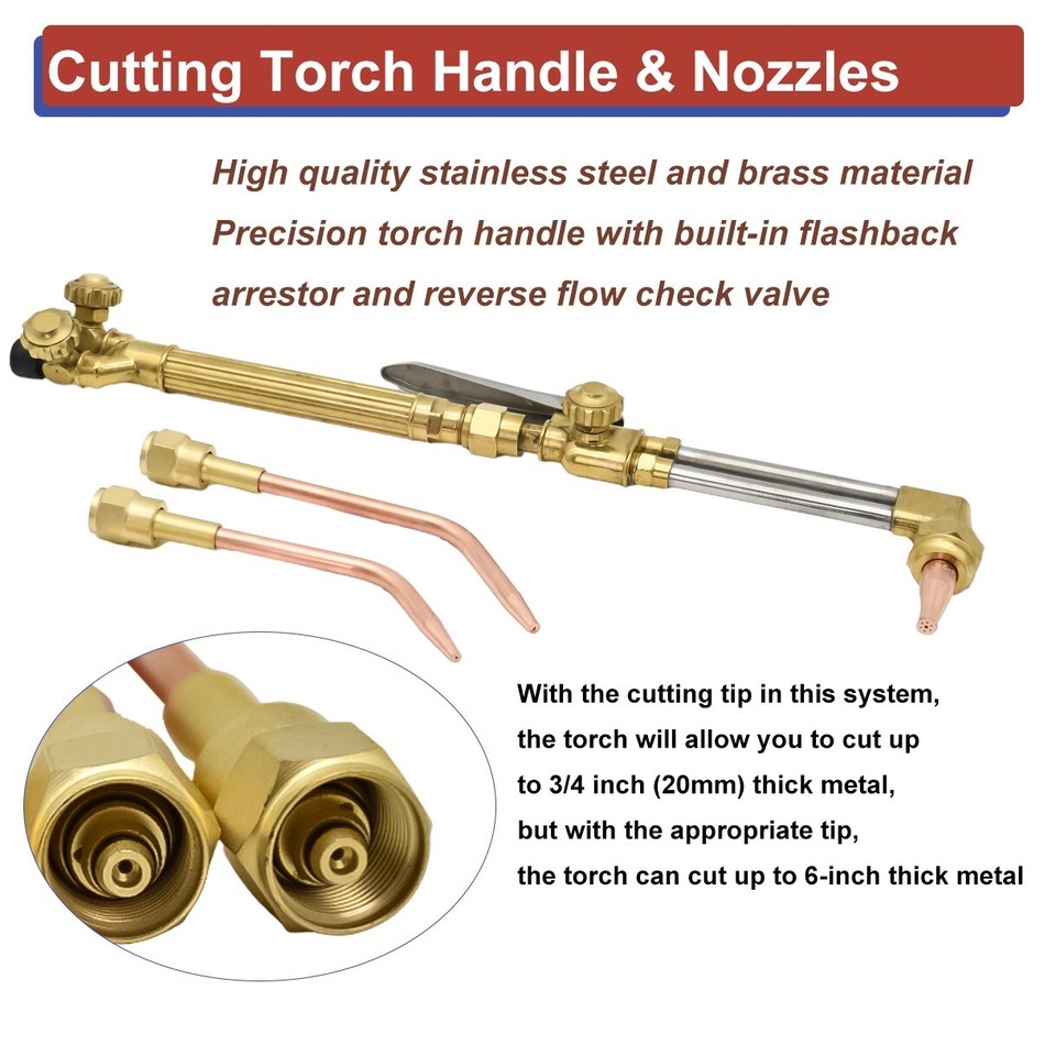 HVAC Portable Oxygen Acetylene Welding Cutting Torch Kit w/ Carrying ...