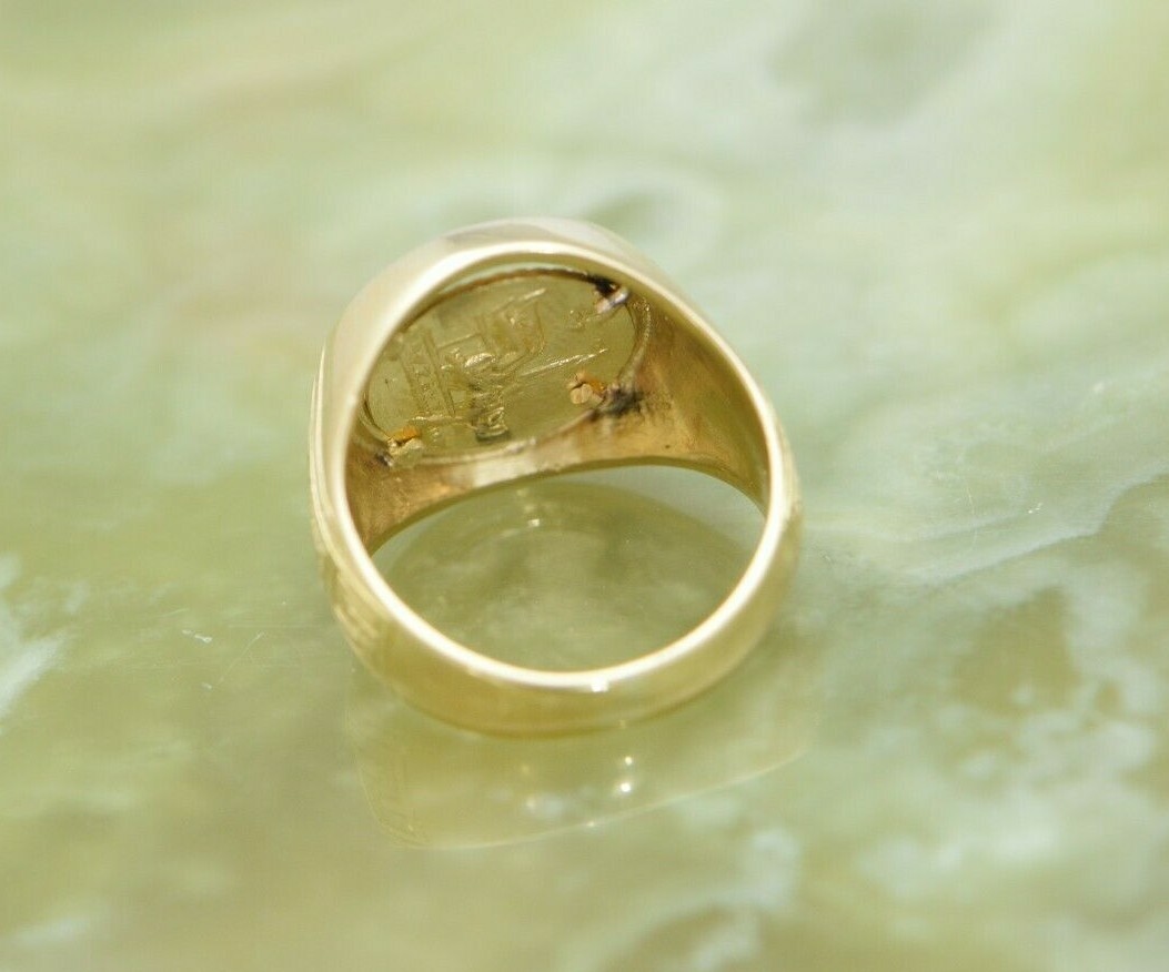 Greek Style Coin Ring 18K YG Replica of Alexander Stater 1960, Size 6 ...