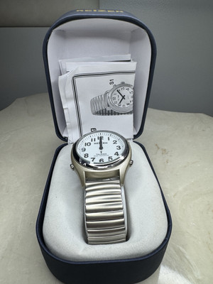 Reizen Talking Atomic Watch- Talking Radio Controlled- Men - White NWOT ...