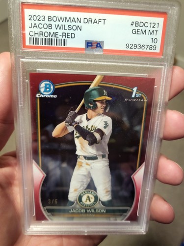2023 Bowman Draft JACOB WILSON 1st Bowman Chrome Red Lava /5 PSA 10 | eBay