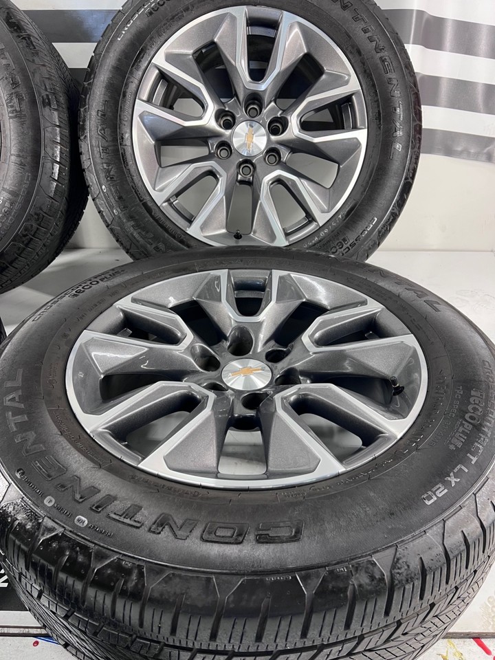 20 INCH GMC & CHEVY SILVERADO SNOWFLAKE WHEELS BLACK RIMS MT TIRES ...