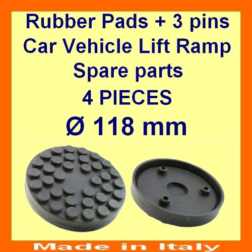 SET OF 4 PADS Ravaglioli 2 Post Car Lift Ramp Rubber Pads +3 pins-118mm ...