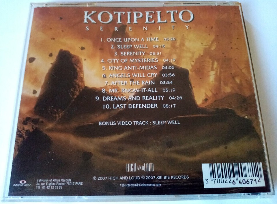 KOTIPELTO lot 2 CD serenity + coldness..FRENCH-XIII BIS RECORDS-FOR ...